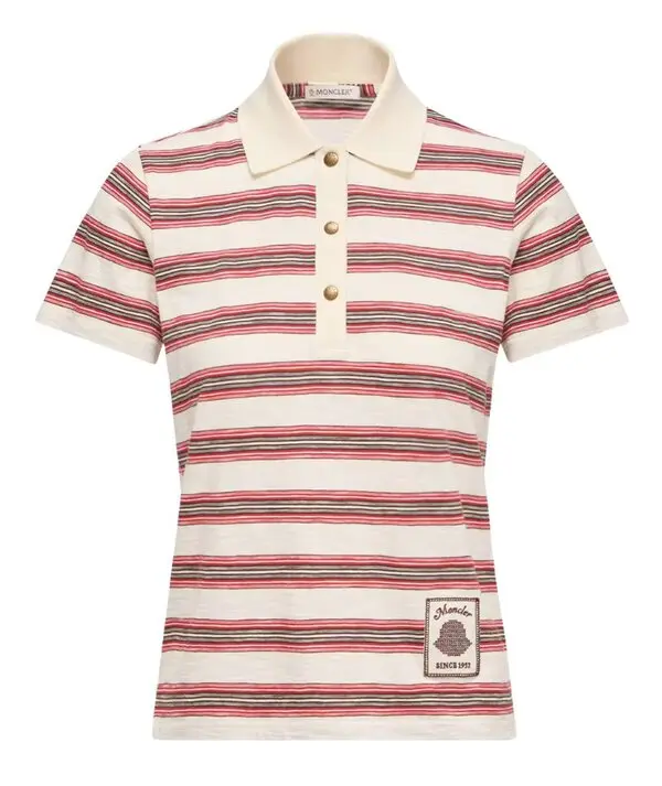 Moncler Striped Cotton Polo Shirt - Multicolor