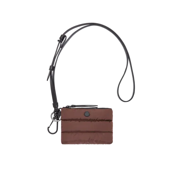 Moncler Caradoc Card Metal Logo Holder - Brown