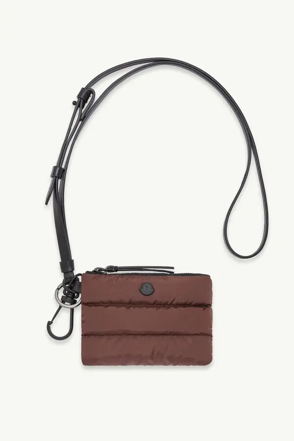 Moncler Caradoc Card Metal Logo Holder - Brown