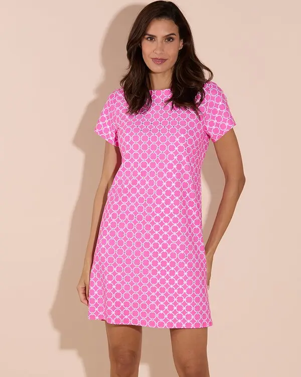 Jude Connally Ella Dress Gilded Jude Cloth - Circle Geo Peony Gold