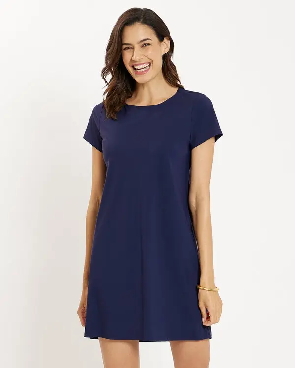 Jude Connally Ella Dress Lightweight Jude Cloth - Navy