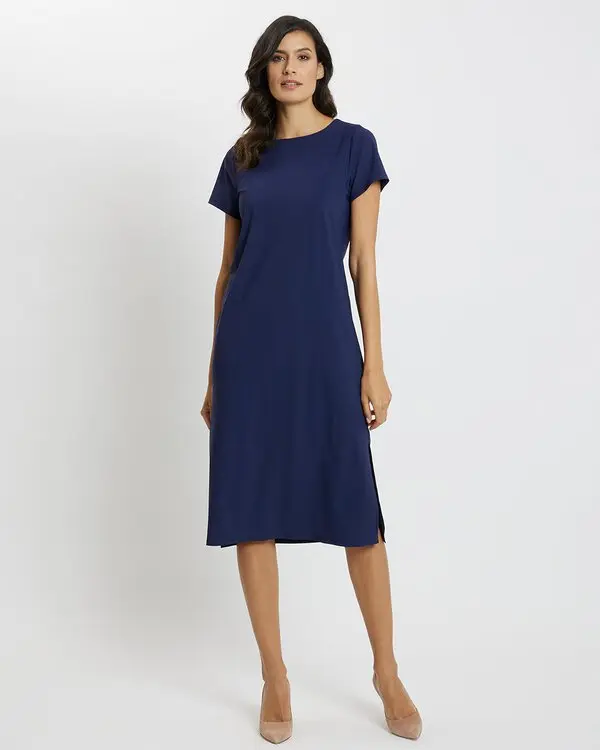 Jude Connally Ella Midi Dress Lightweight Jude Cloth - Navy
