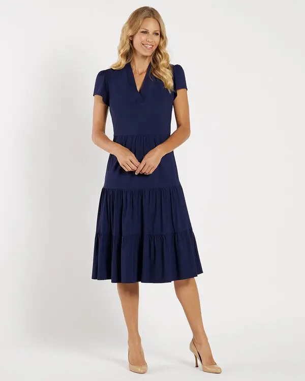 Jude Connally Libby Dress Lightweight Jude Cloth - Navy
