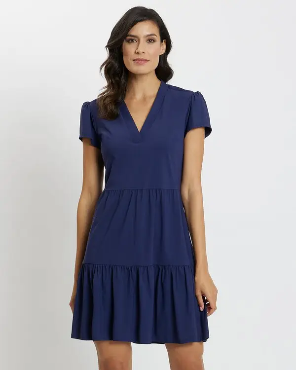 Jude Connally Ginger Dress Lightweight Jude Cloth - Navy