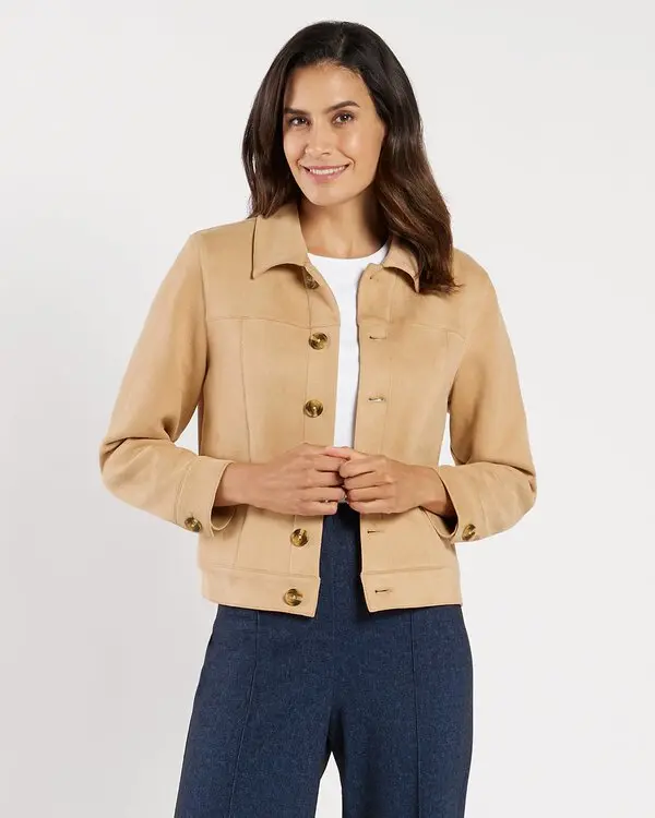 Jude Connally Hudson Jacket Faux Suede - Camel