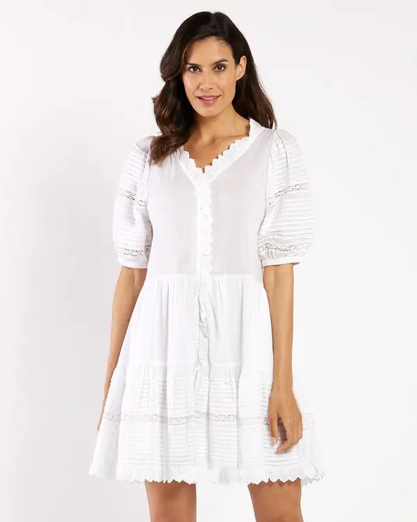 Jude Connally Renee Dress Cotton Voile - White