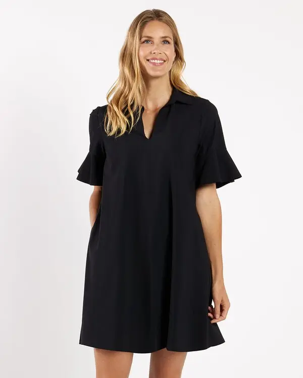 Jude Connally Regina Dress Lightweight Jude Cloth - Black