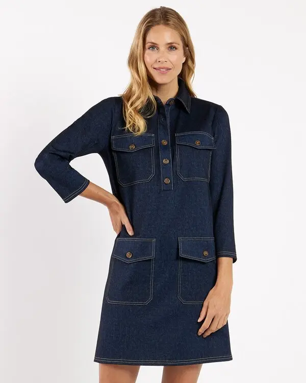Jude Connally Vicky Dress Jude Denim - Navy Saddle