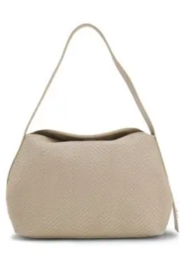 BOSS Woven Shoulder Bag With Double B Monogram