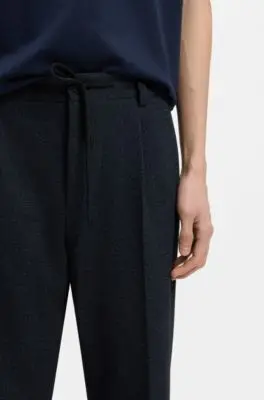 Hugo Modern-fit Pants In Stretch Micro-print Fabric