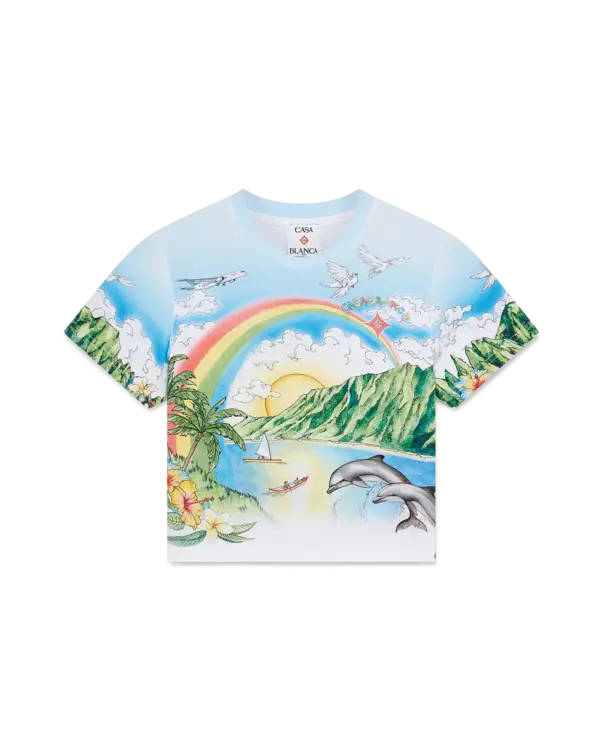 Casablanca Aloha Cropped Baby Tee - Multicolor