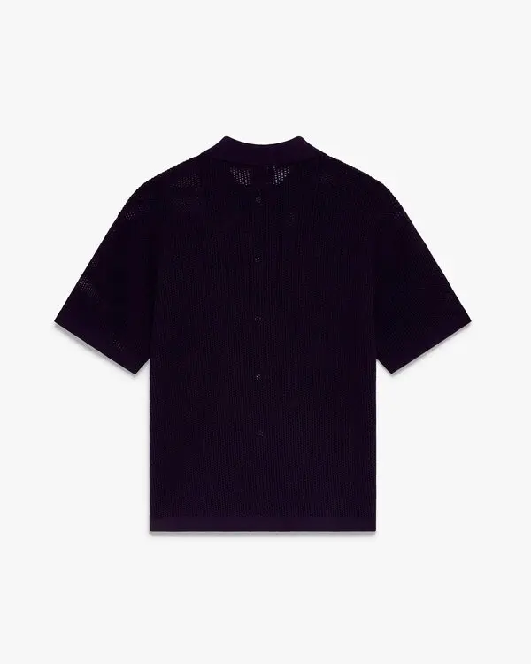 Casablanca Purple Short Sleeve Mesh Shirt