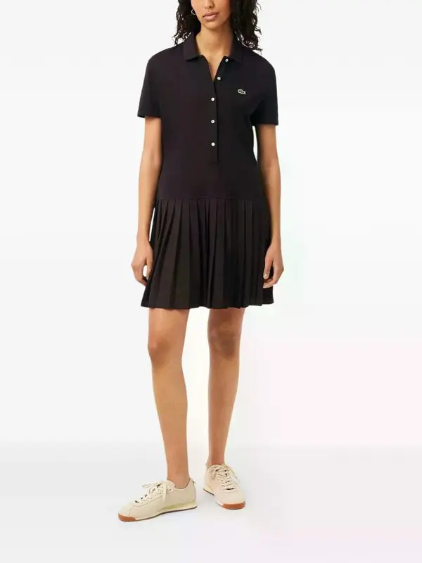 Lacoste Pleated Skirt Polo Collar Mini Dress