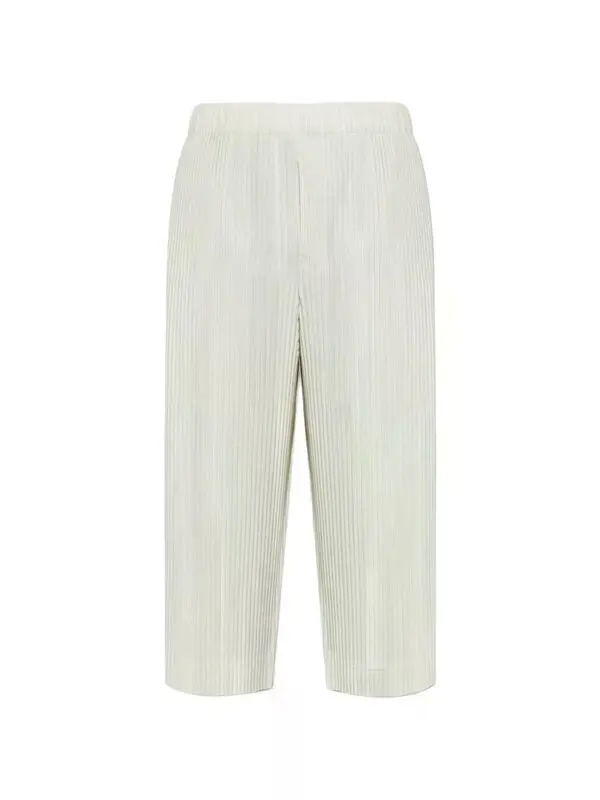 Issey Miyake Pleated Cropped Trousers - White