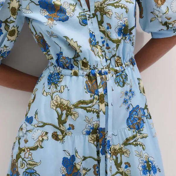 ME+EM Cotton Floral Garden Print Midi Dress