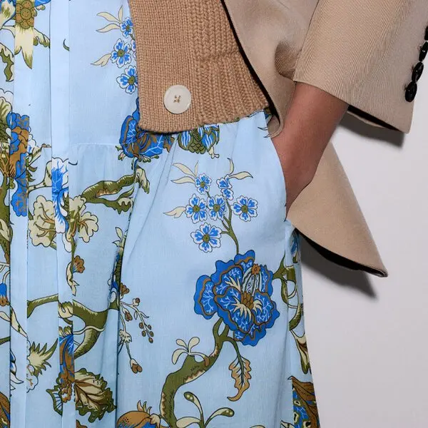 ME+EM Cotton Floral Garden Print Midi Dress
