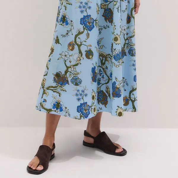 ME+EM Cotton Floral Garden Print Midi Dress