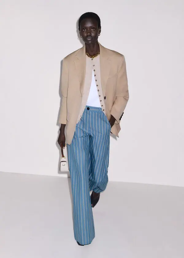 ME+EM Wide Leg Striped Trousers