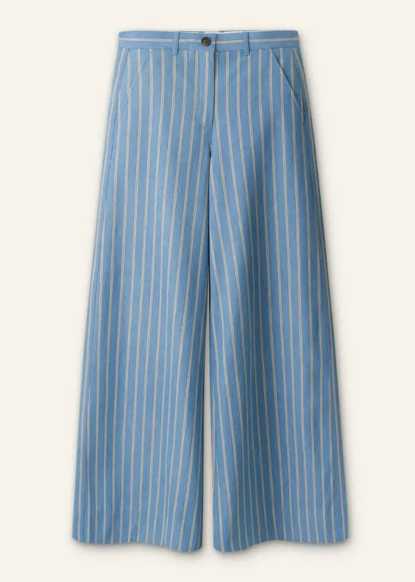 ME+EM Wide Leg Striped Trousers