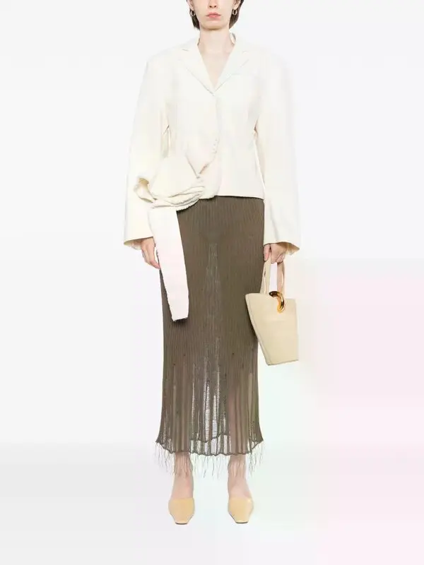 UMA WANG Distressed Ribbed-knit Skirt