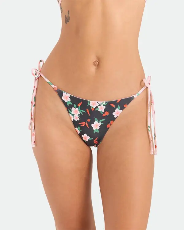 Volcom Sweet & Spicy Tie Side Reversible Bikini Bottom