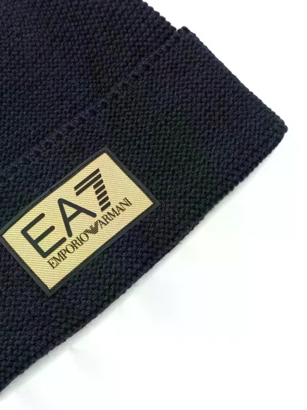 EA7 Logo Patch Beanie Hat
