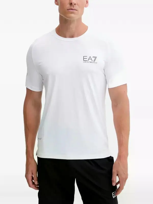 EA7 Logo-print Crew-neck T-shirt - White