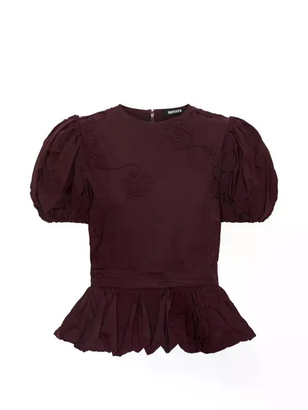ROTATE BY BIRGER CHRISTENSEN Bordeaux Puff Sleeve Top - Red