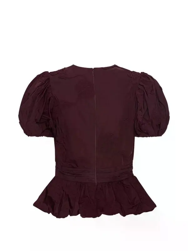 ROTATE BY BIRGER CHRISTENSEN Bordeaux Puff Sleeve Top
