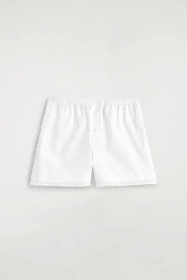 Cos Lace-trimmed Cotton Shorts