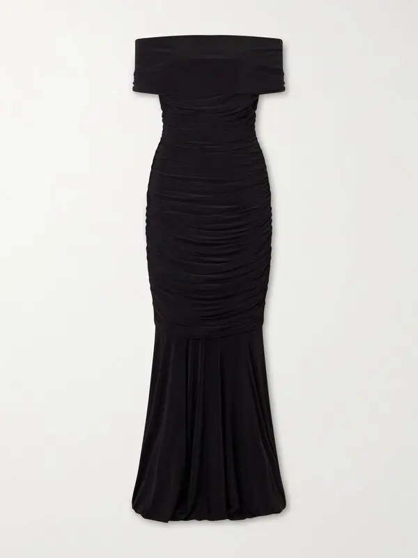 Norma Kamali Gathered Jersey Gown - Black