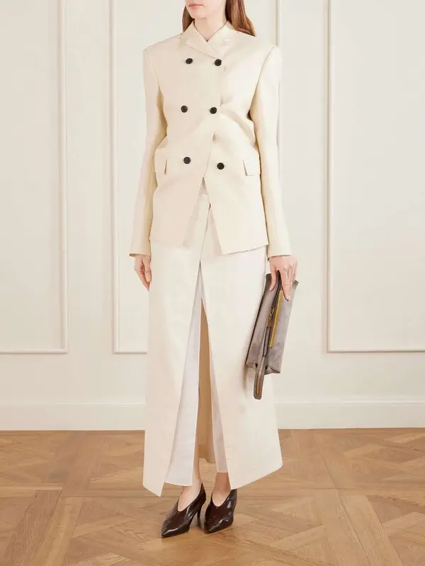 Khaite Rolo Double-breasted Wool And Silk-blend Blazer - Ivory