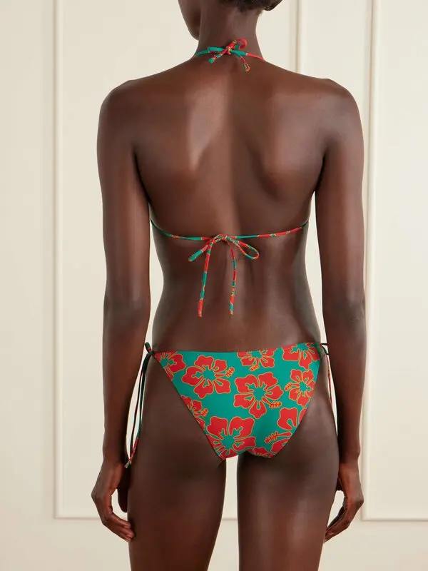LIDO Venti Printed Triangle Halterneck Bikini - Jade
