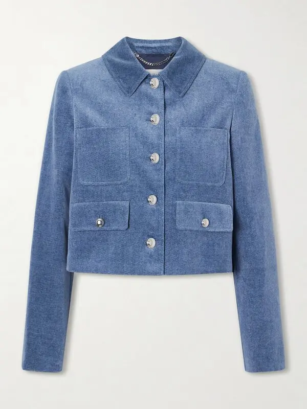 Altuzarra Astley Cotton Velvet Jacket - Blue
