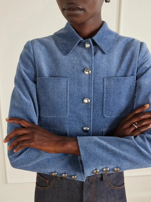 Altuzarra Astley Cotton Velvet Jacket - Blue