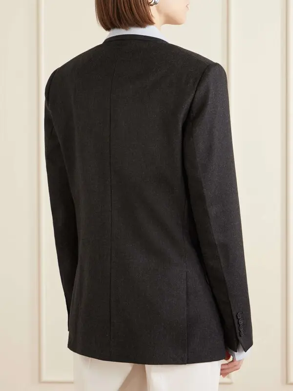 Victoria Beckham Beatrice Double-breasted Wool Blazer - Dark Gray