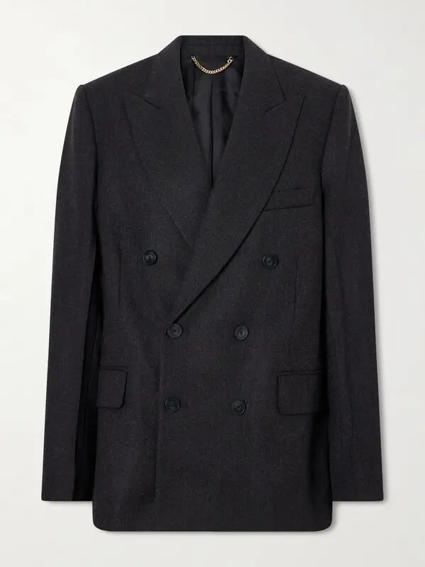 Victoria Beckham Beatrice Double-breasted Wool Blazer - Gray