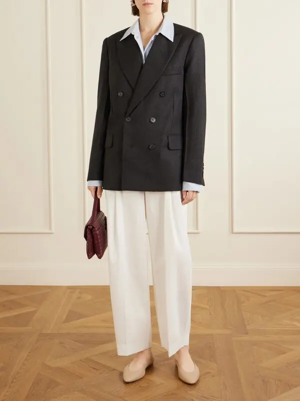 Victoria Beckham Beatrice Double-breasted Wool Blazer - Gray