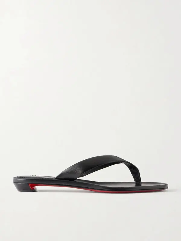CHRISTIAN LOUBOUTIN Miss Z Leather Thong Sandals - Black