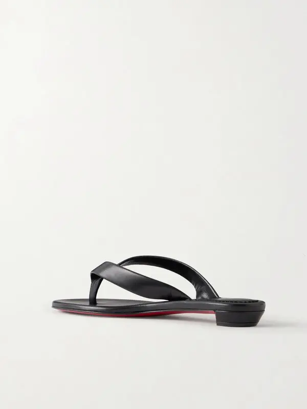 CHRISTIAN LOUBOUTIN Miss Z Leather Thong Sandals - Black
