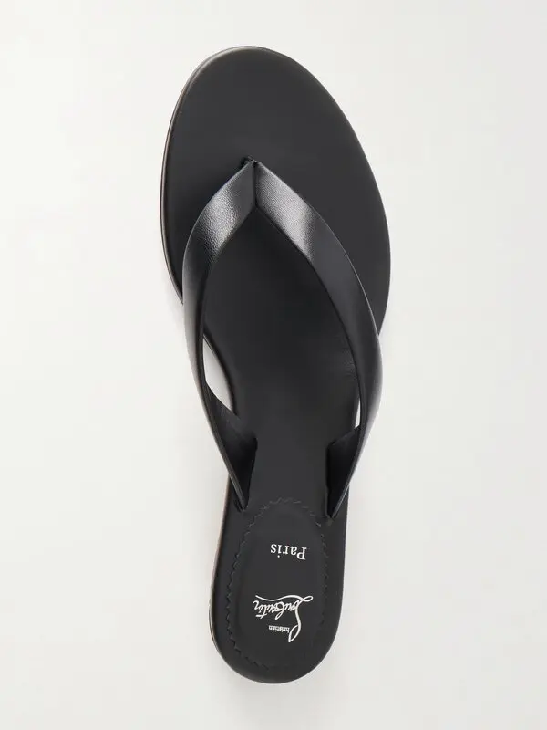 CHRISTIAN LOUBOUTIN Miss Z Leather Thong Sandals - Black