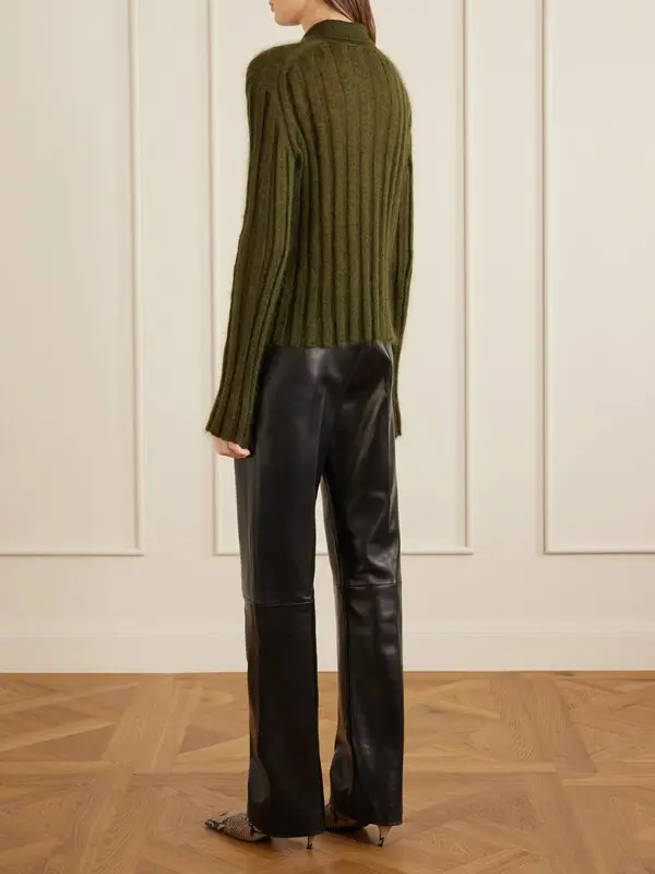 Khaite Meadow Ribbed Mohair And Silk-blend Cardigan