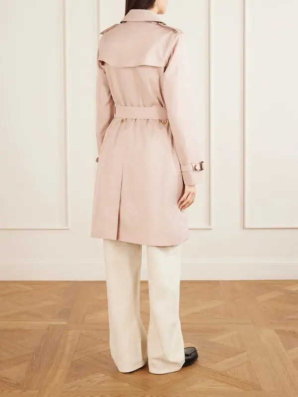 Burberry Kensington Double-breasted Cotton Gabardine Trench Coat - Pink