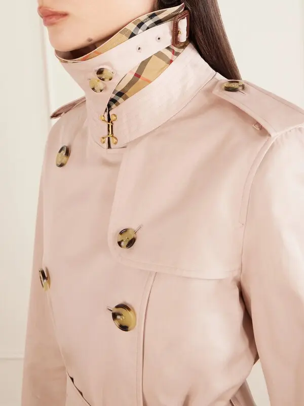 Burberry Kensington Double-breasted Cotton Gabardine Trench Coat - Pink
