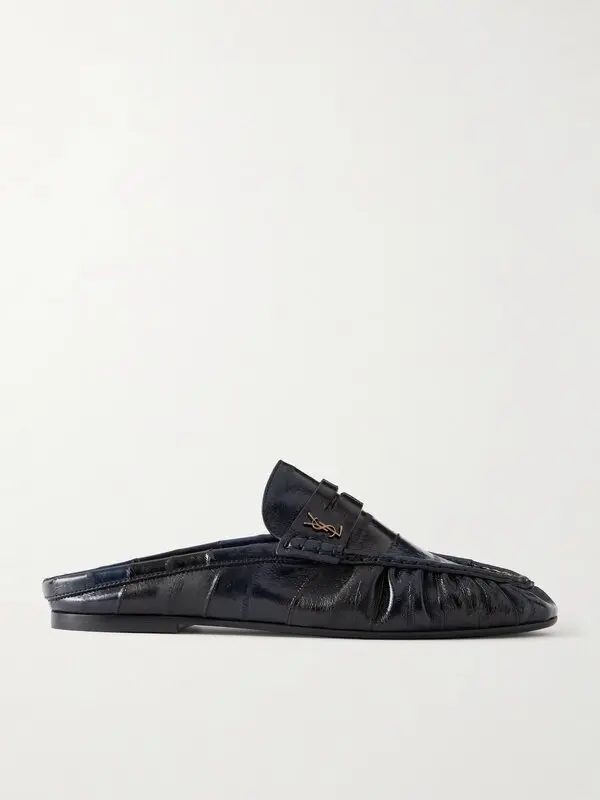 Saint Laurent Le Loafer Logo-embellished Mules - Black