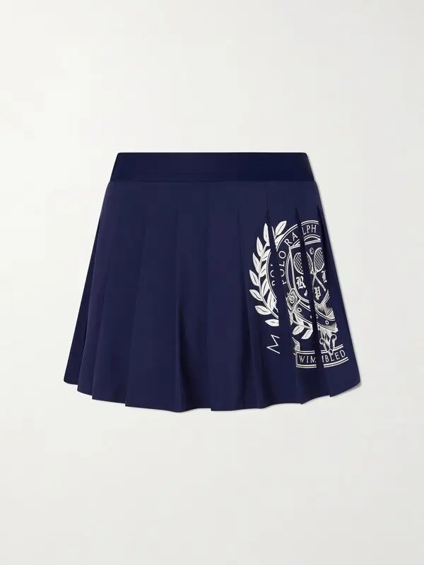 Polo Ralph Lauren Wimbledon Pleated Logo Mini Skirt - Blue