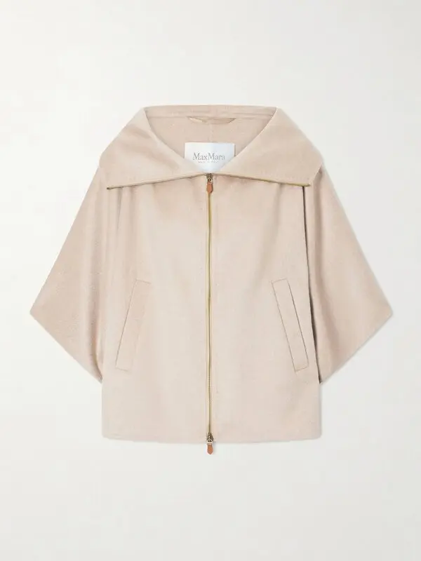Max Mara Draped Cashmere Short Coat - Neutrals
