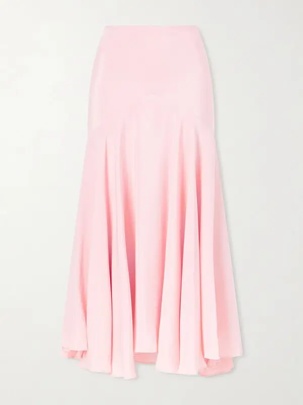 RODARTE Draped Silk-crepe Midi Skirt