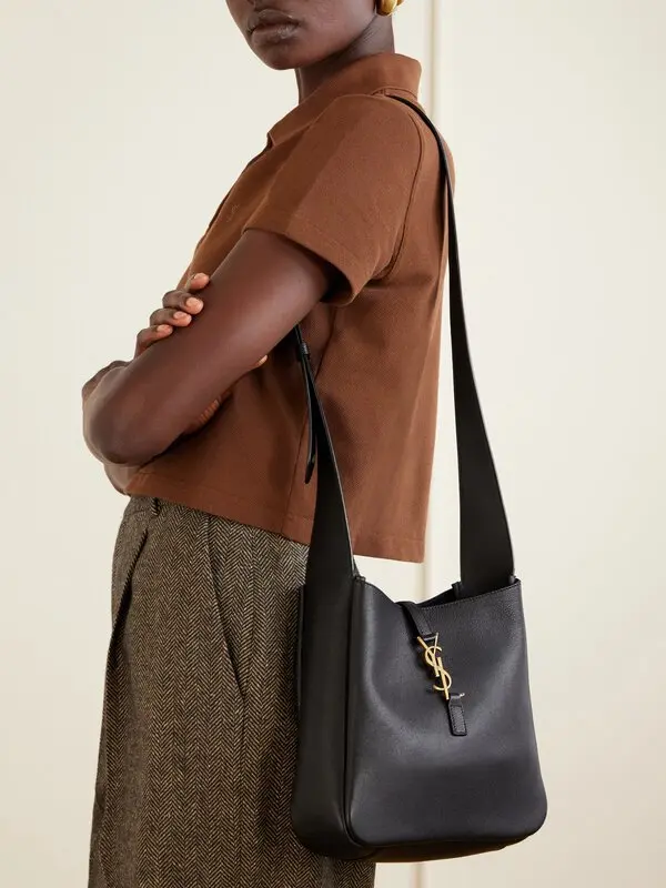 Saint Laurent Le 5 À 7 Leather Shoulder Bag - Black