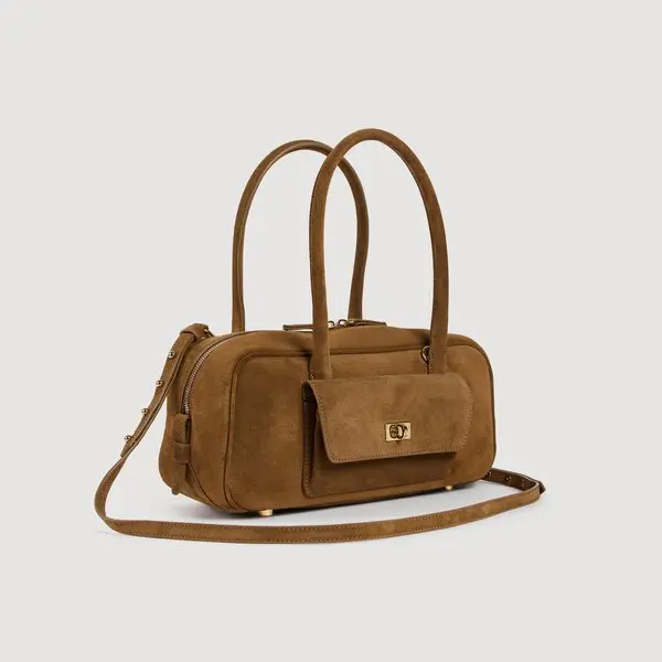 Sandro Ezmehralda Suede Bag - Beige